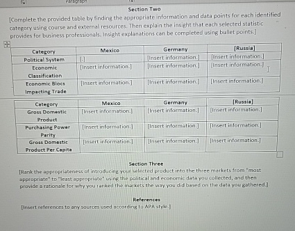 Solved Section Two[Complete the provided table by finding | Chegg.com