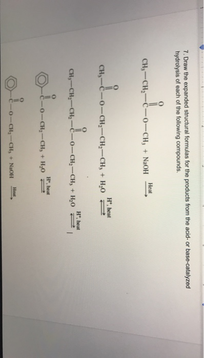 Solved 7. Draw the expanded structural formulas for the | Chegg.com