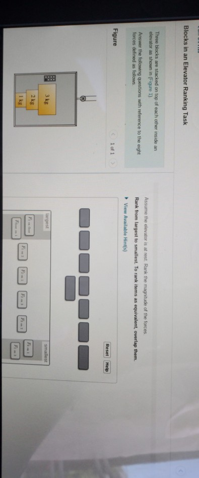Solved Blocks in an Elevator Ranking Task Three blocks are | Chegg.com