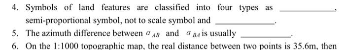 Solved 4. Symbols of land features are classified into four | Chegg.com