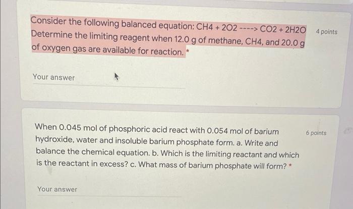 Solved Consider the following balanced equation: CH4 + 202 | Chegg.com