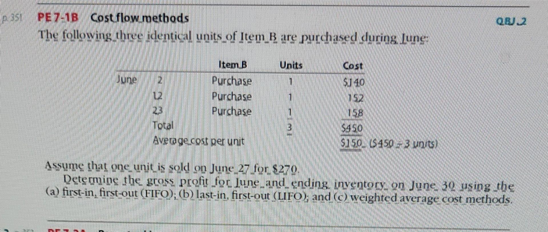 Solved PEZ-B Cost flow.methods The following three identical | Chegg.com