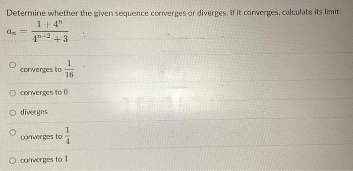 Solved Determine whether the given sequence converges or | Chegg.com