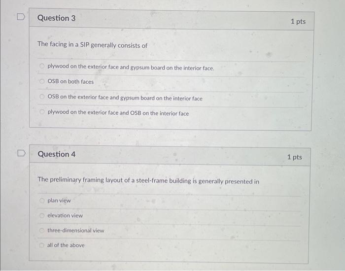Solved The facing in a SIP generally consists of plywood on | Chegg.com
