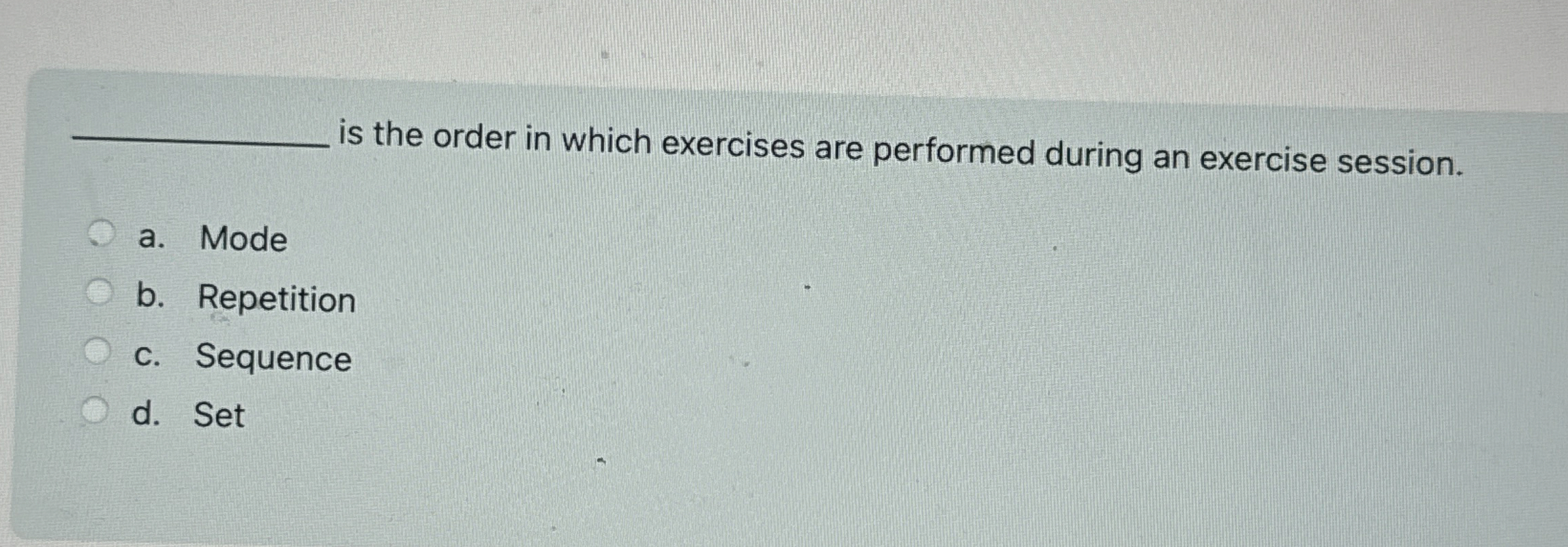 Solved ﻿is the order in which exercises are performed | Chegg.com
