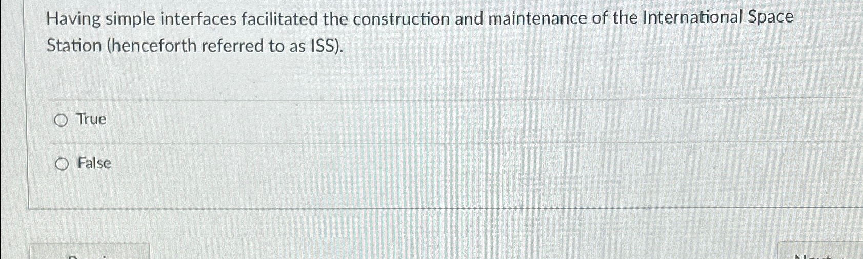 Solved Having simple interfaces facilitated the construction | Chegg.com