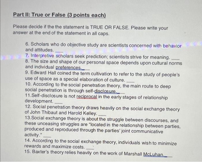 Part I: Objective vs. Interpretive ( 3 points each) | Chegg.com