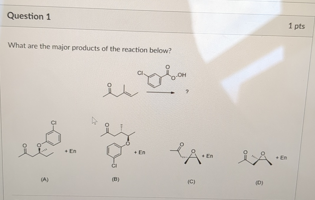 Solved Question 11 ﻿ptsWhat are the major products of the | Chegg.com