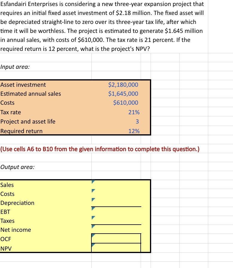 Solve this problem with excel functions, thanks and | Chegg.com
