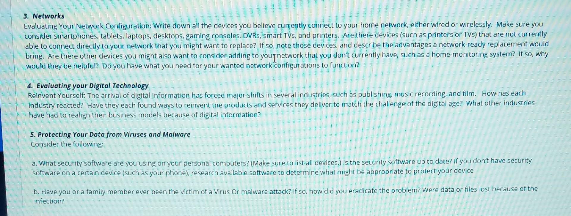 Solved 3. Networks Evaluating Your Network Configuration: | Chegg.com