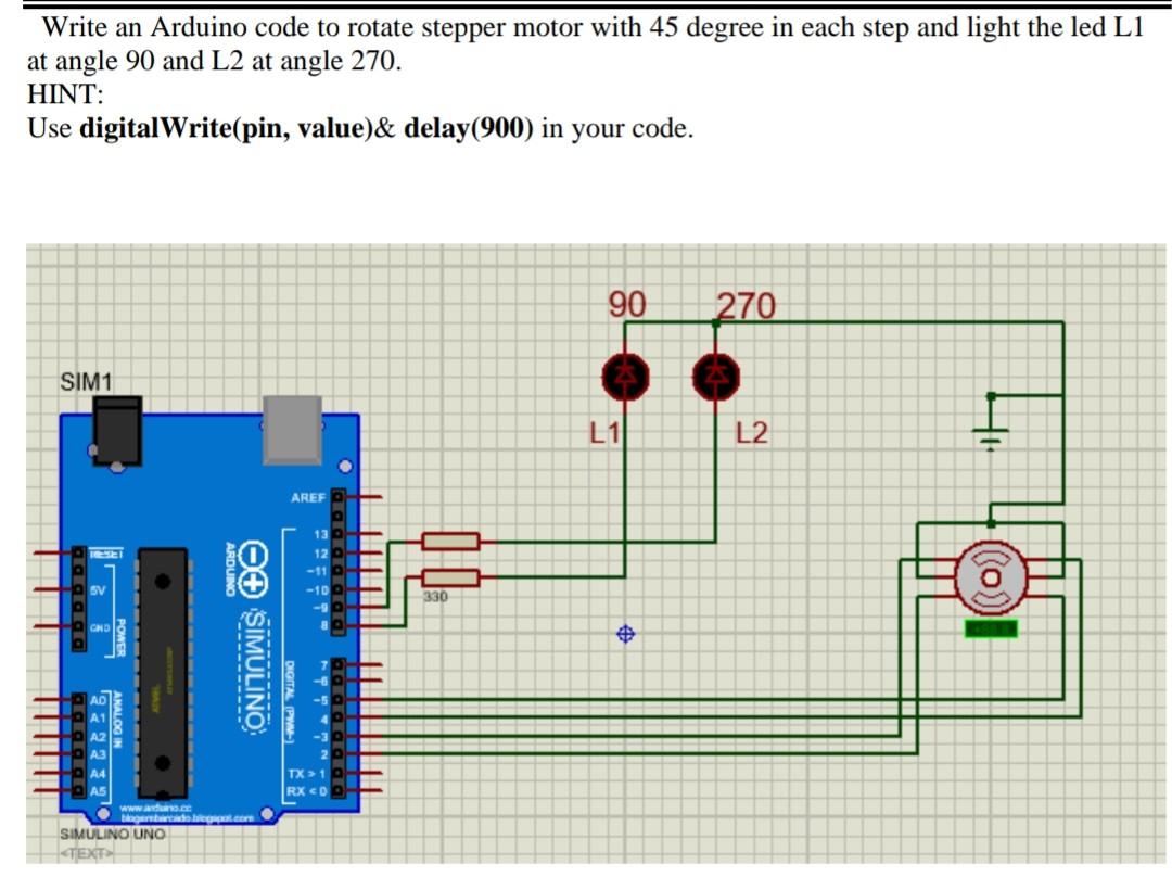 Solved Write An Arduino Code To Rotate Stepper Motor With 45 2451