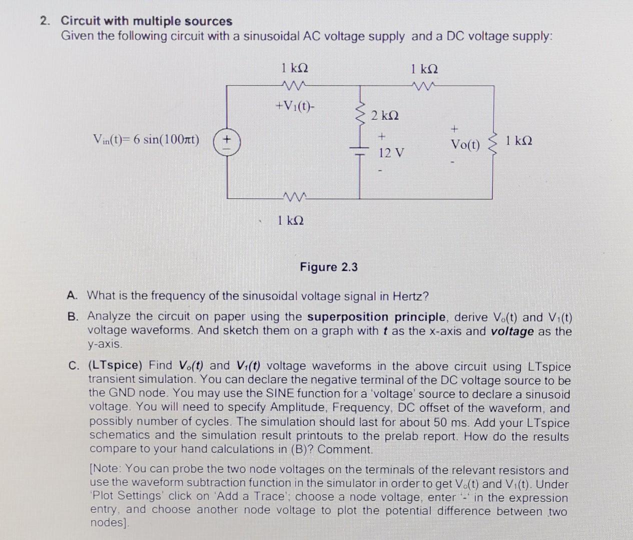 Solved 2. Circuit with multiple sources Given the following | Chegg.com