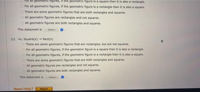 Solved For all geometric figures, if the geometric figure is | Chegg.com