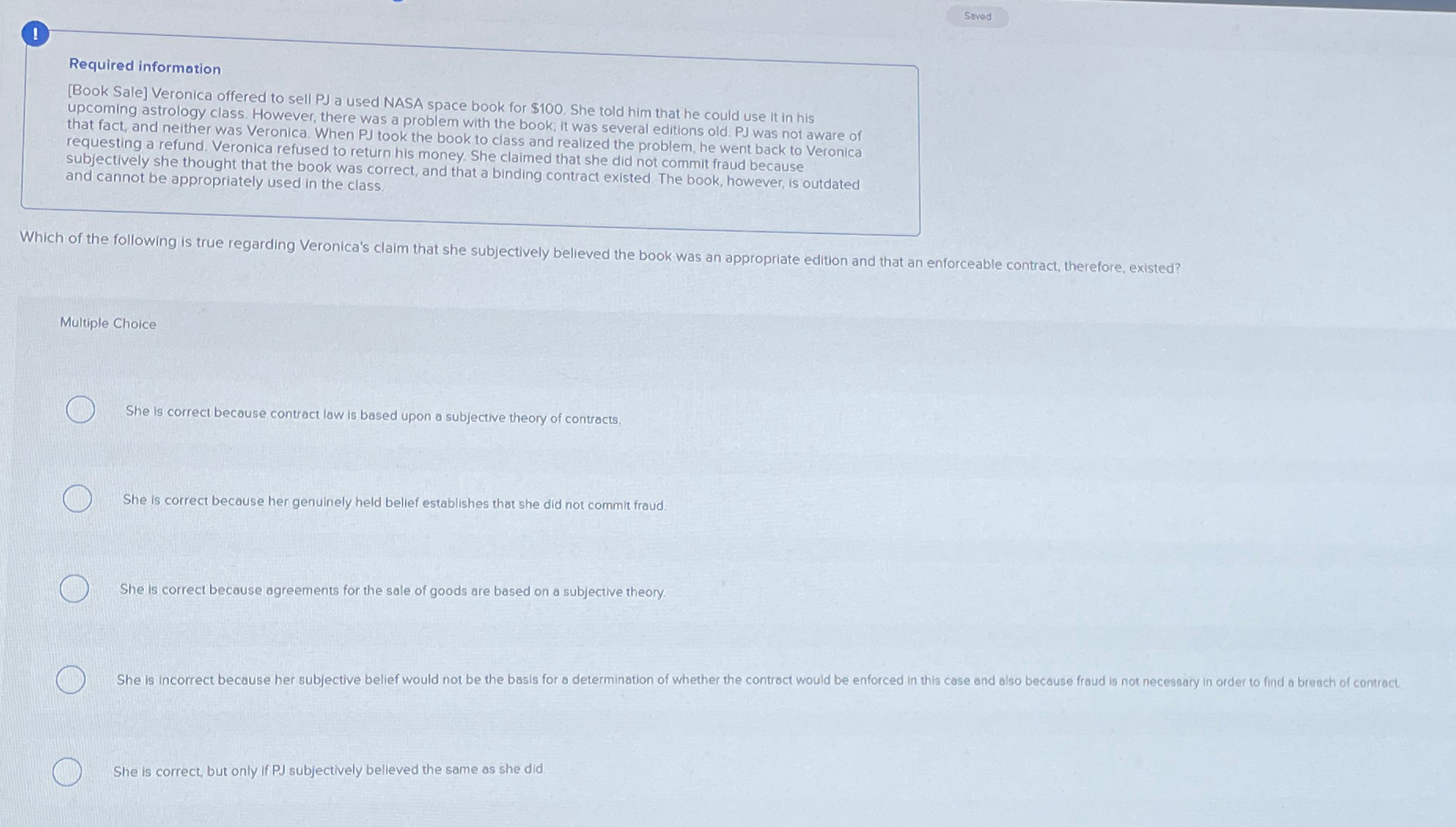 Solved ISovedRequired information[Book Sale] ﻿Veronica | Chegg.com