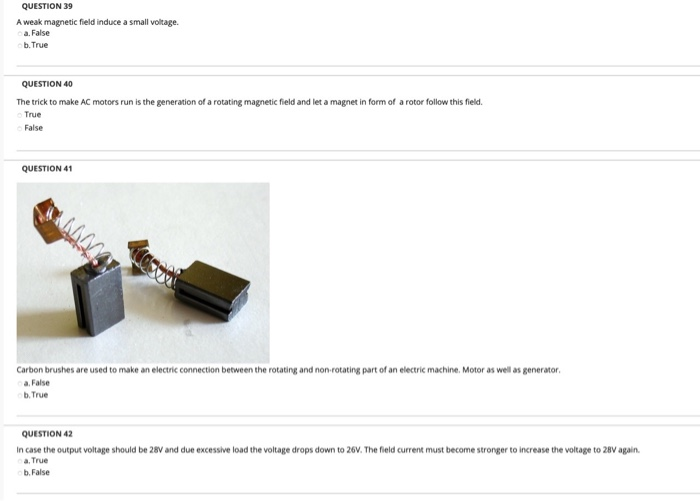 Solved QUESTION 34 Frame or yoke Field Pole Field winding | Chegg.com