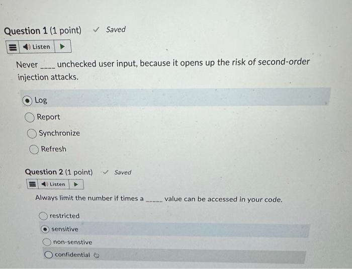 Solved Never unchecked user input, because it opens up the | Chegg.com