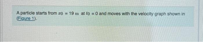 Solved A particle starts from x0=19 m at t0=0 and moves with | Chegg.com