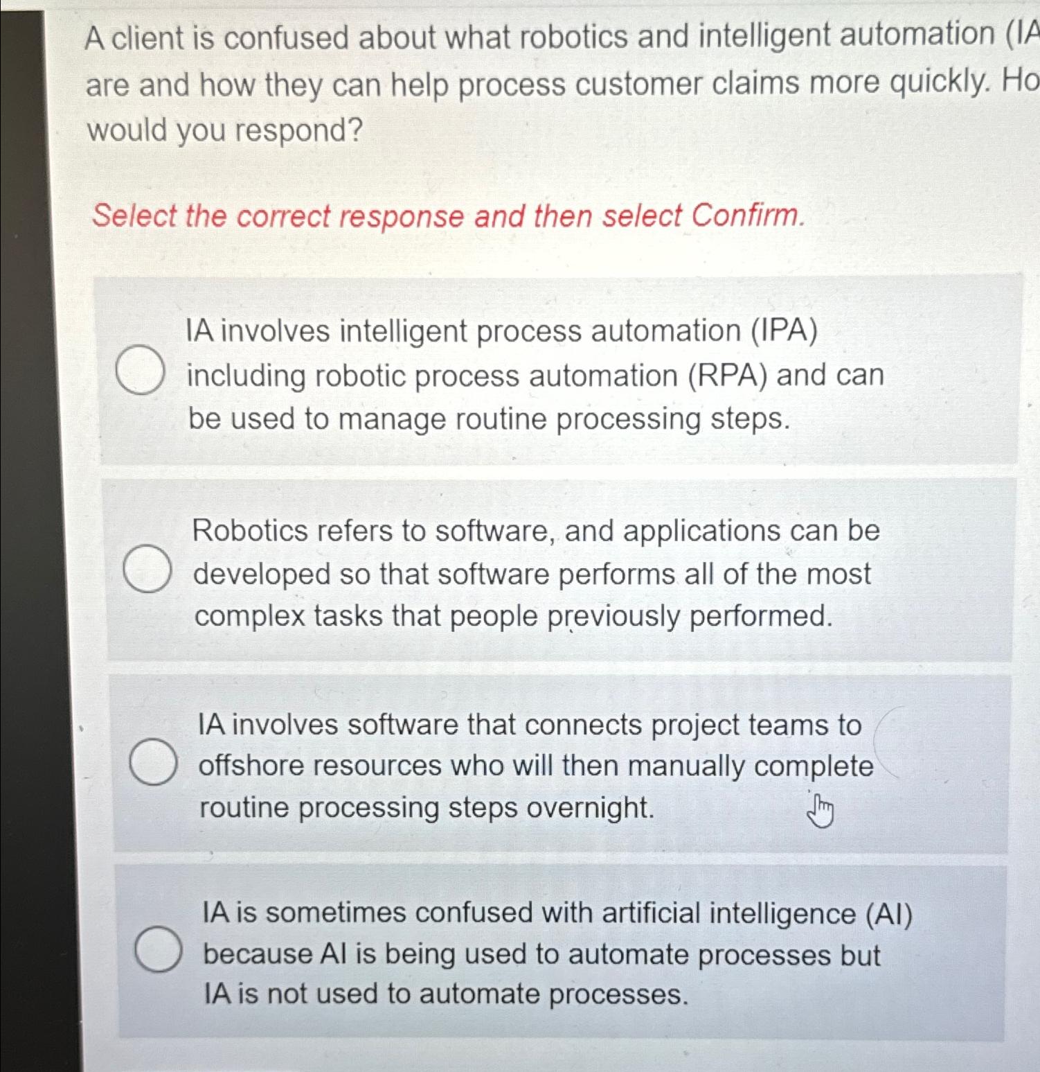 Solved A client is confused about what robotics and | Chegg.com