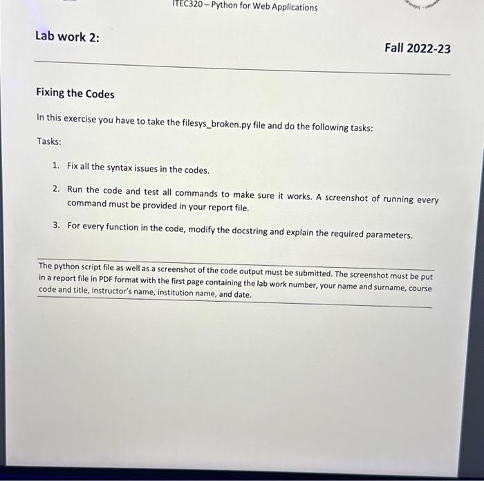 Solved Fixing the Codes In this exercise you have to take | Chegg.com