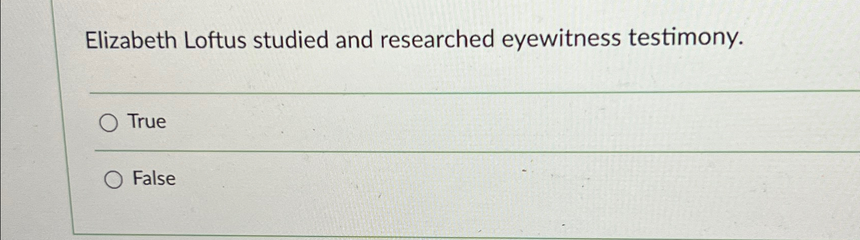 Solved Elizabeth Loftus studied and researched eyewitness | Chegg.com
