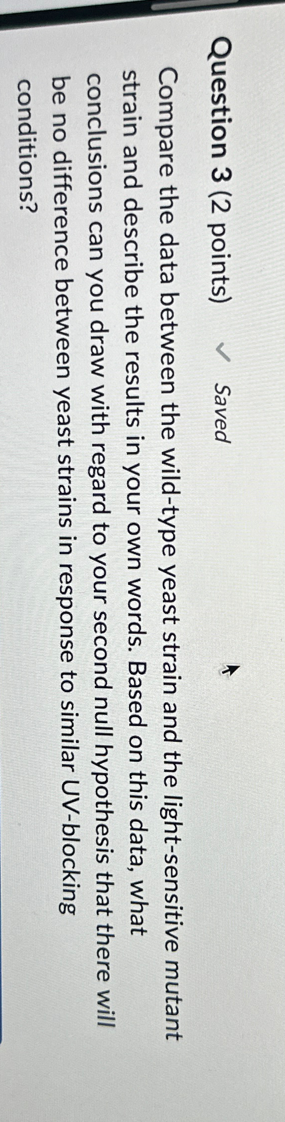 Solved Question 3 (2 ﻿points) ﻿SavedCompare the data | Chegg.com