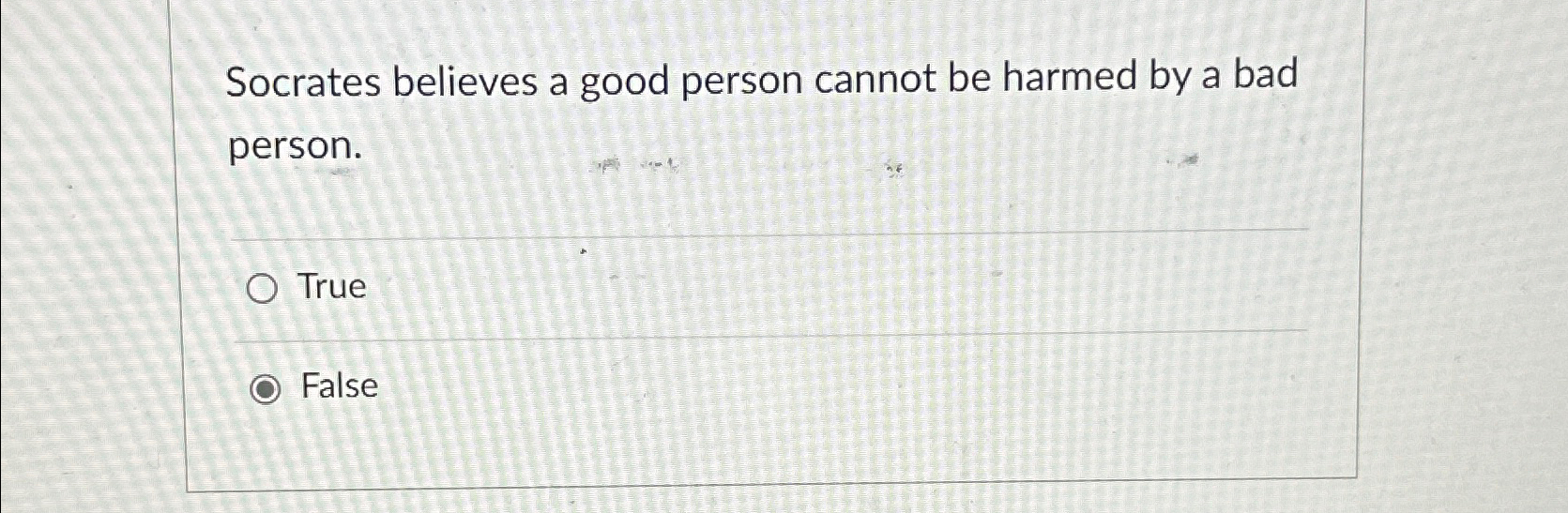 Solved Socrates believes a good person cannot be harmed by a | Chegg.com