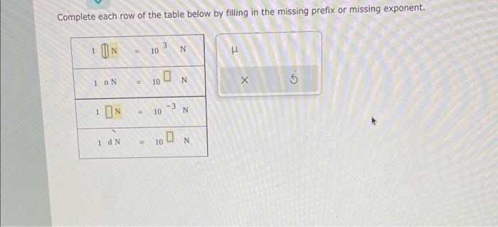 Solved Complete each row of the table below by filling in | Chegg.com