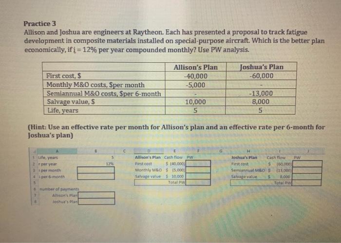 Solved Practice 3 Allison and Joshua are engineers at | Chegg.com
