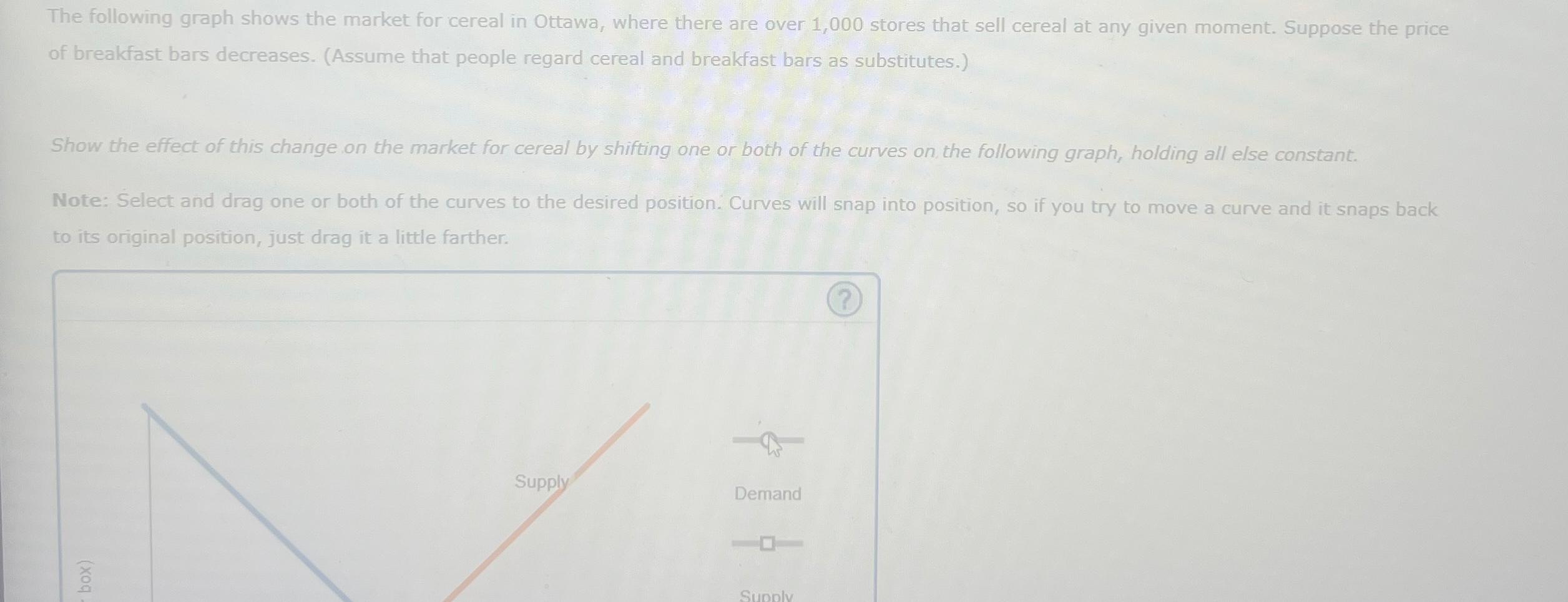 Solved The following graph shows the market for cereal in | Chegg.com