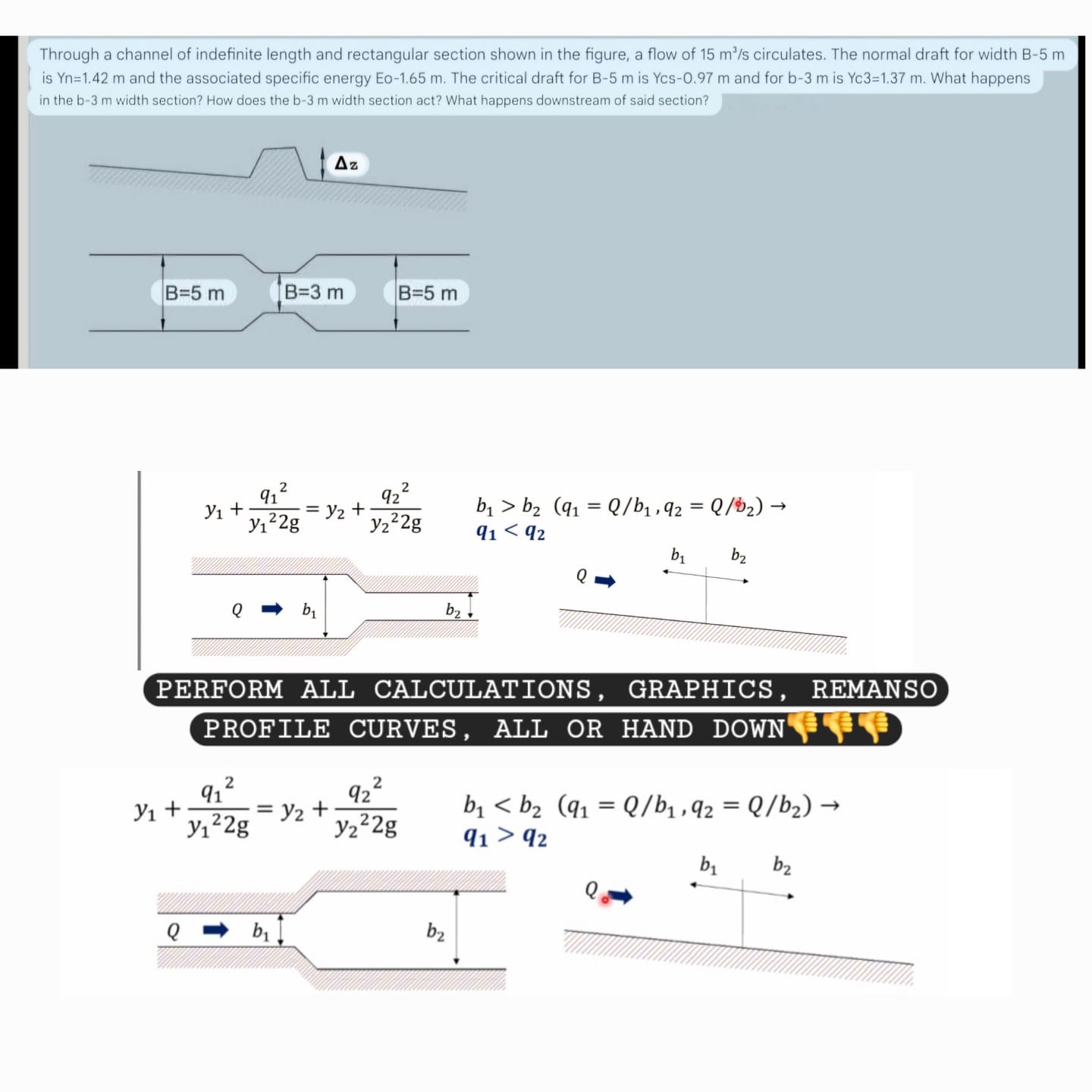 Solved y1+q12y122g=y2+q22y222gPERFORM ALL CALCULATIONS, | Chegg.com