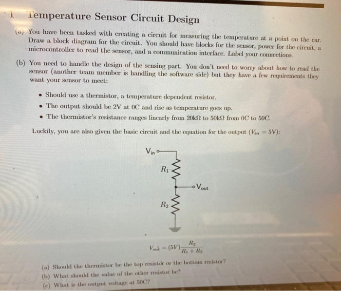 Thermistor Temperature Sensor Circuit Diagram