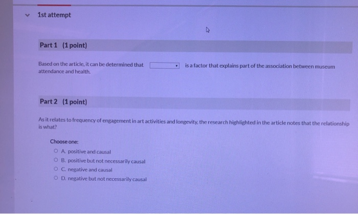 Solved V 1st attempt Part 1 (1 point) Based on the article, | Chegg.com