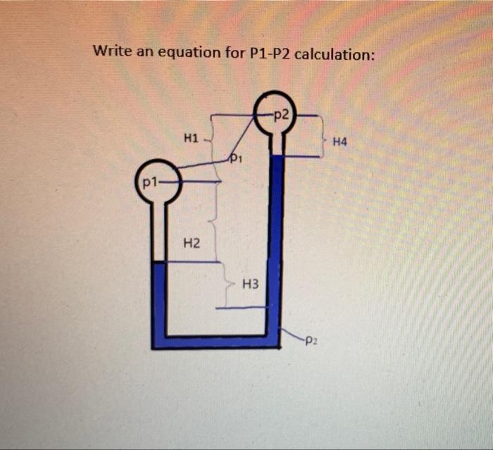Solved Write an equation for P1-P2 calculation: p2 H1 H4 401 | Chegg.com