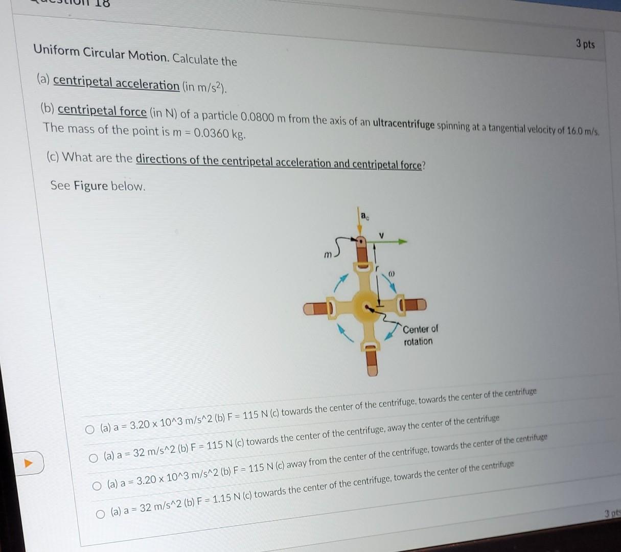 Solved Uniform Circular Motion. Calculate the (a) | Chegg.com
