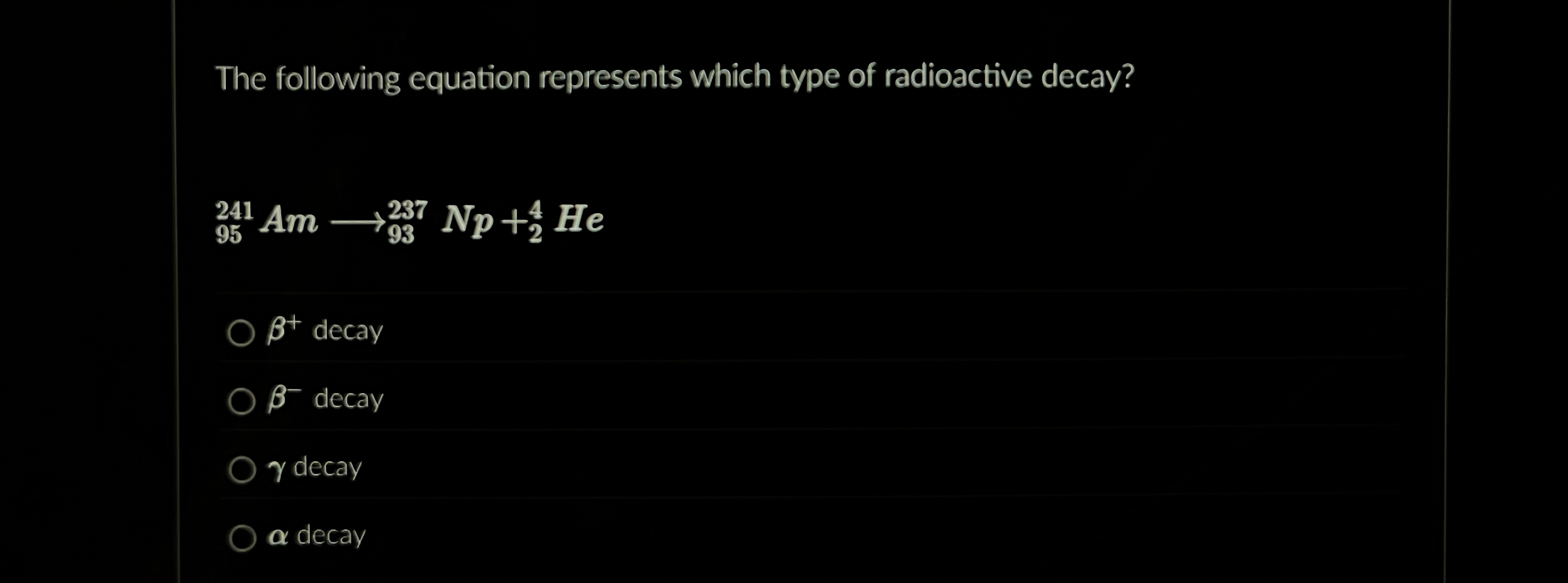 Solved The following equation represents which type of | Chegg.com