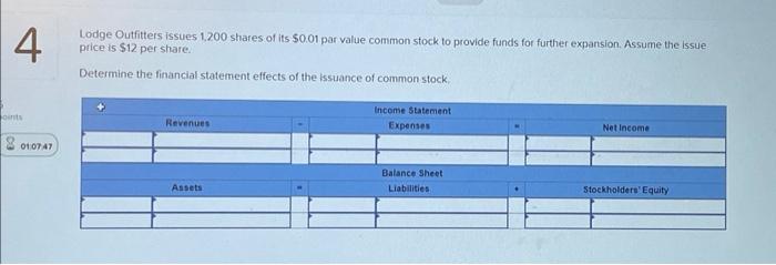 Solved determine the financial statements effects of the | Chegg.com
