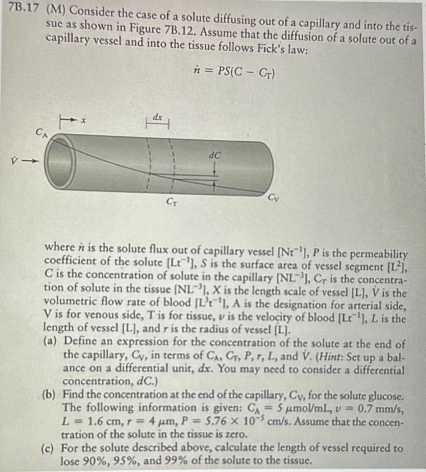 Solved 7B.17 (M) ﻿Consider the case of a solute diffusing | Chegg.com