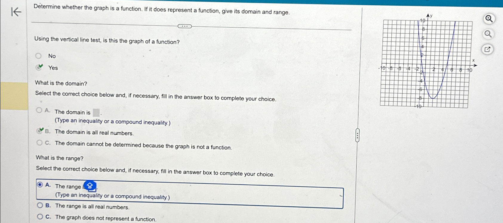 Solved Determine whether the graph is a function. If it does | Chegg.com