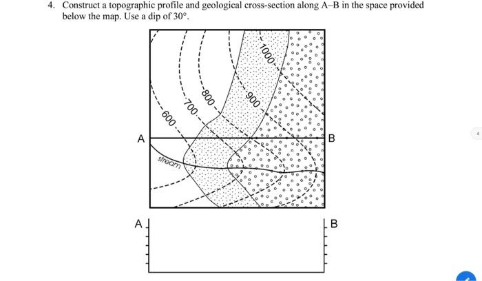 Solved 4. Construct a topographic profile and geological | Chegg.com