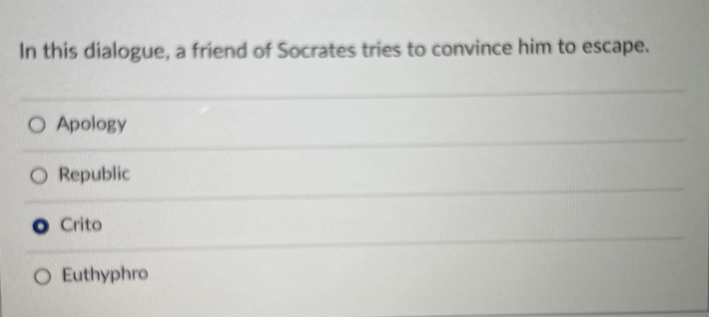 Solved In this dialogue, a friend of Socrates tries to | Chegg.com