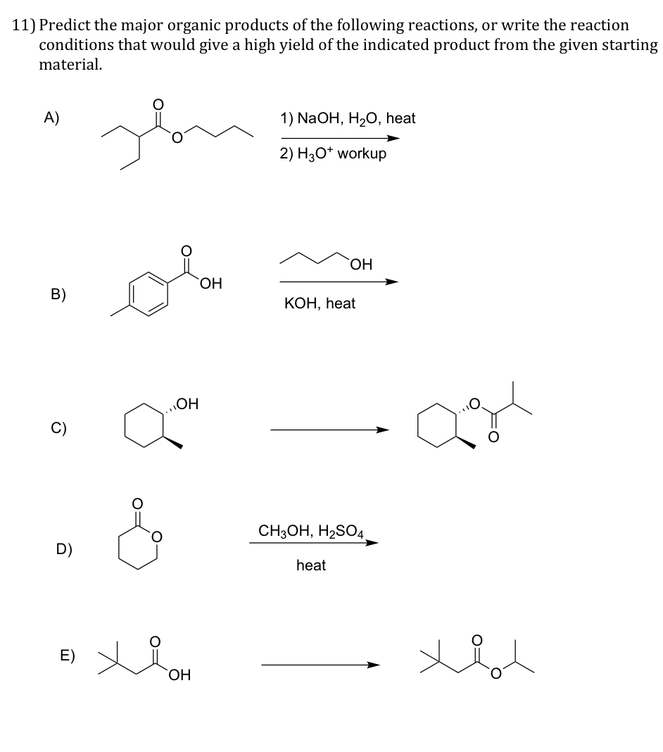 Solved Predict the major organic products of the following | Chegg.com