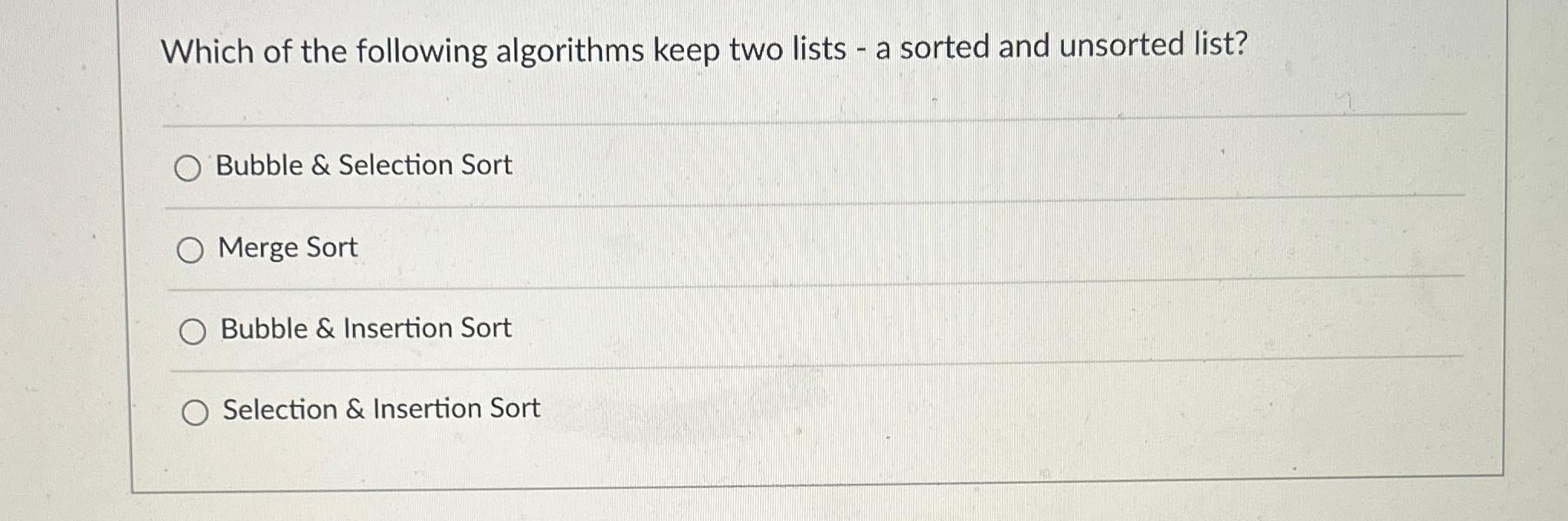 Solved Which of the following algorithms keep two lists - ﻿a | Chegg.com