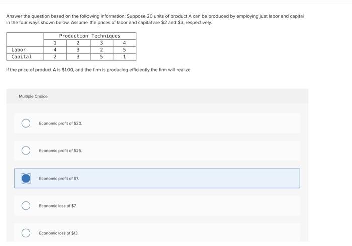 Solved Answer the question based on the following | Chegg.com