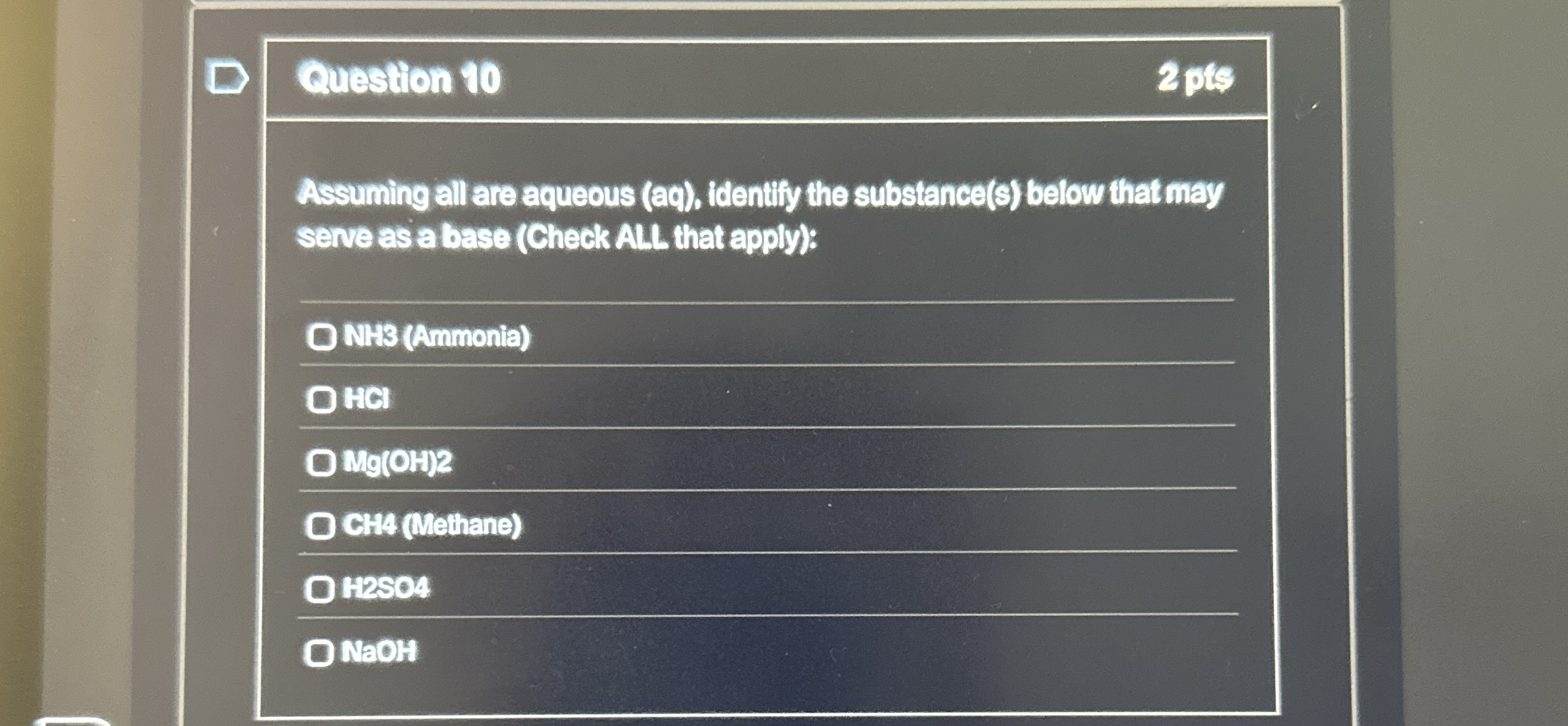 Solved Question 102ptsAssuming all are aqueous (aq), | Chegg.com