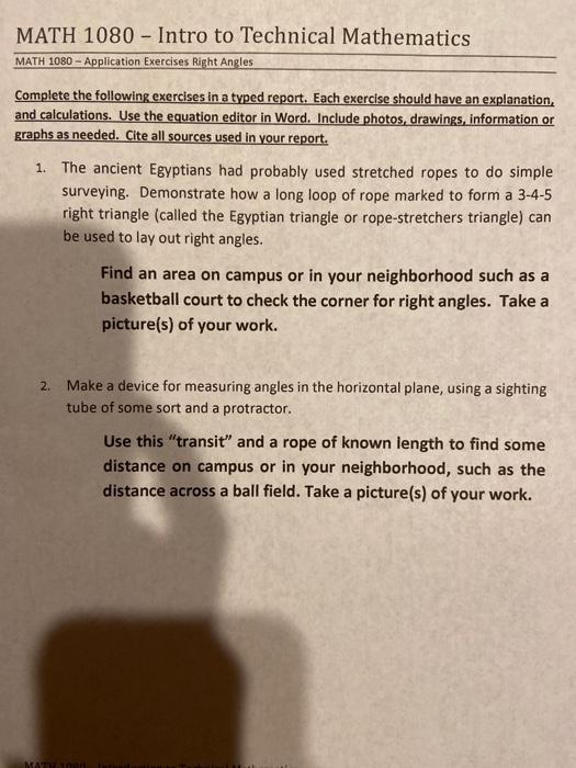 MATH 1080 - Intro to Technical Mathematics MATH 1080 | Chegg.com