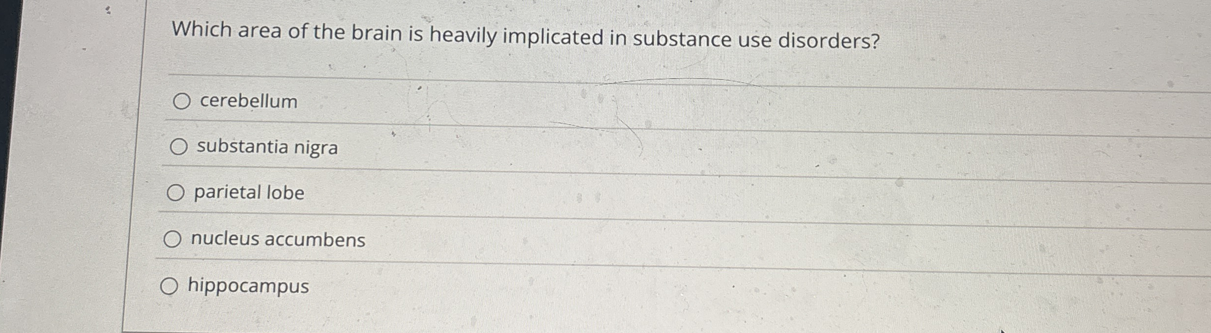 Solved Which area of the brain is heavily implicated in | Chegg.com