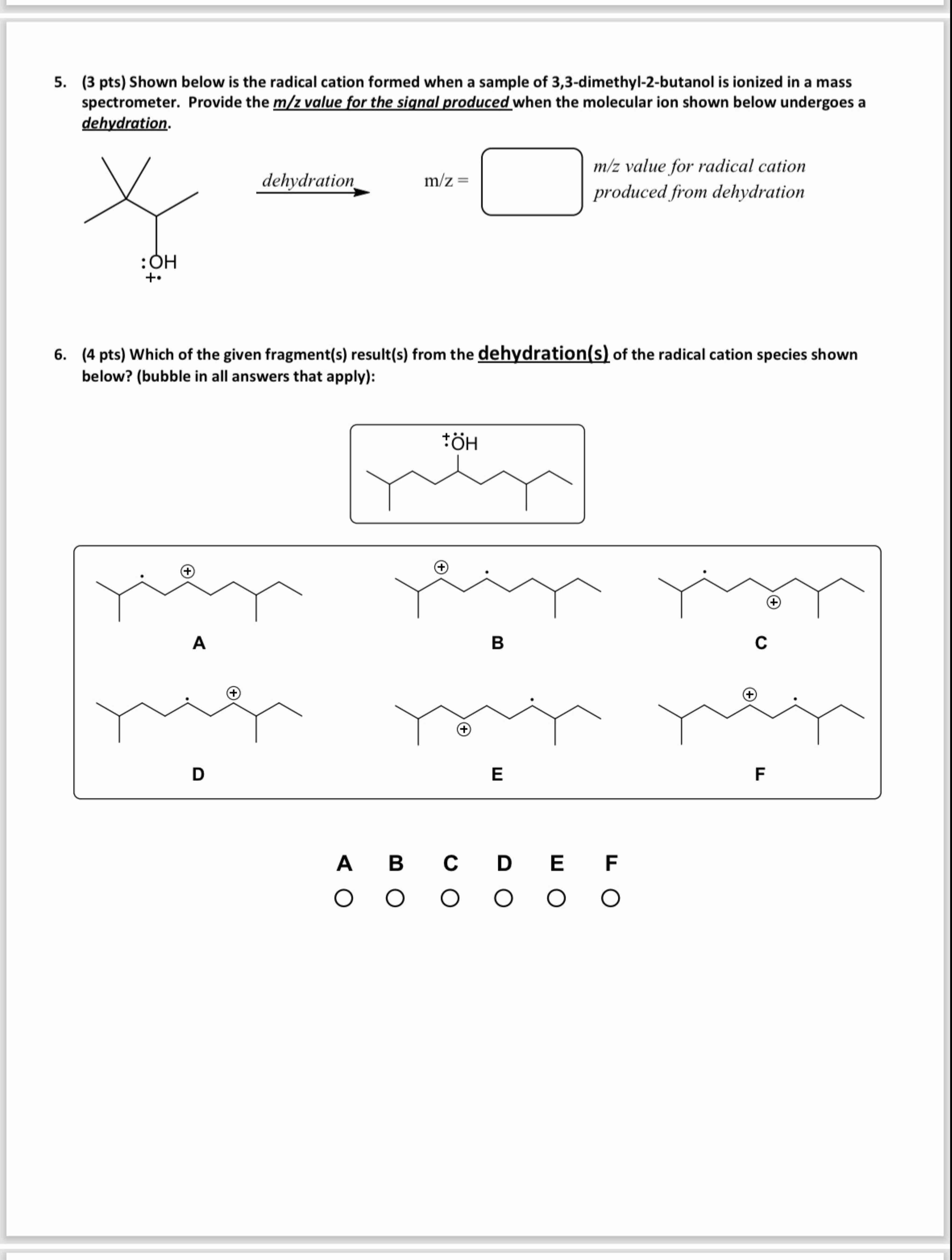 Shown below is ﻿the radical cation formed when a | Chegg.com