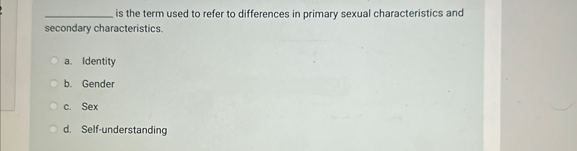 Solved is the term used to refer to differences in primary | Chegg.com