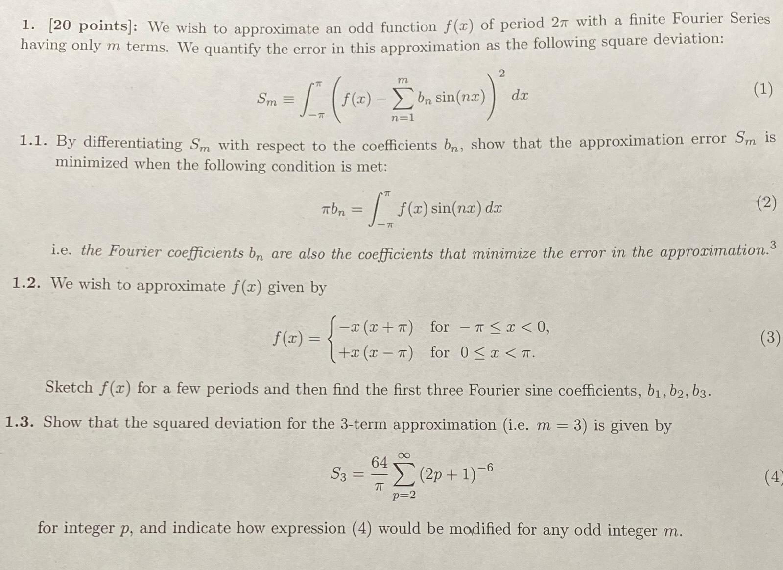 Solved approximate an odd function f(x) ﻿of period 2π ﻿with | Chegg.com