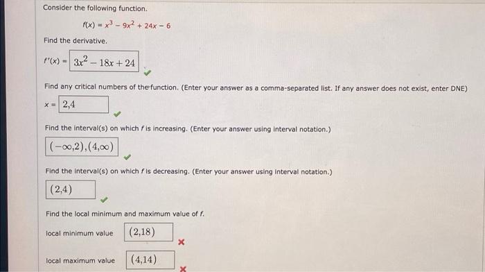 Solved Consider the following function. F(x) = x3 - 9x2 + | Chegg.com